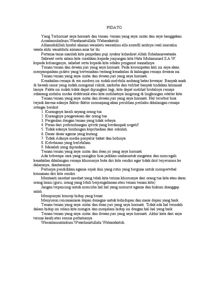 Pidato SD | PDF