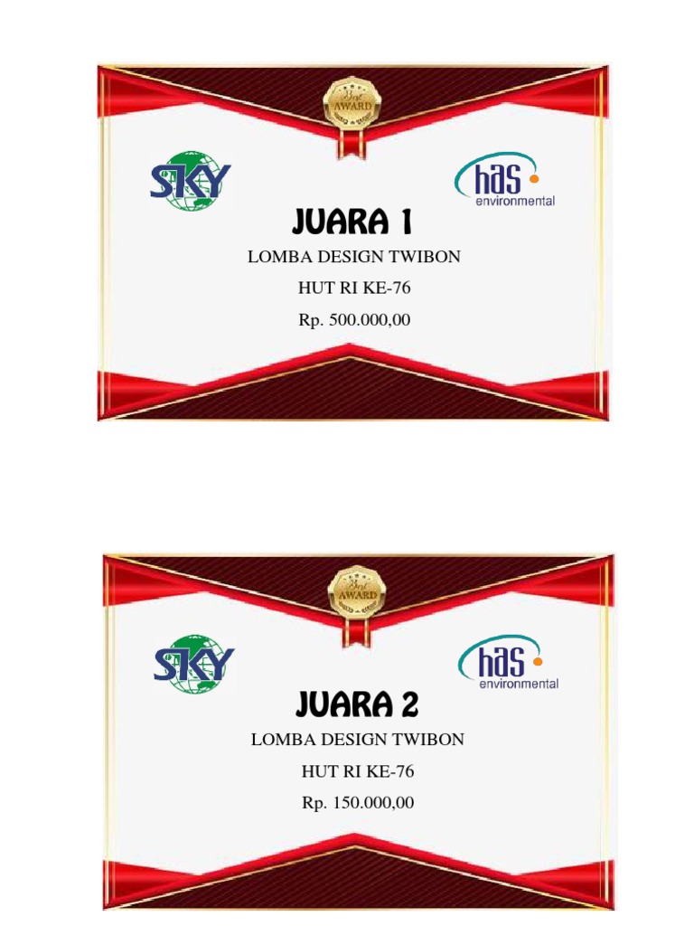 Papan Pemenang Juara 1 | PDF