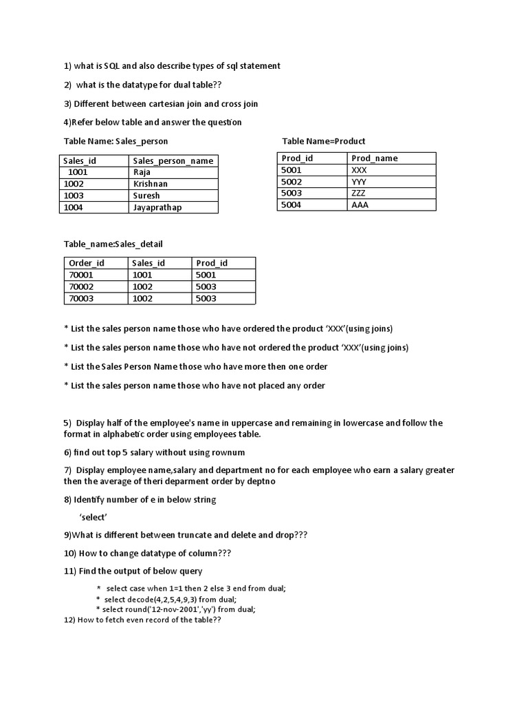 SQL Query and Function Guide | PDF | Computing | Sql