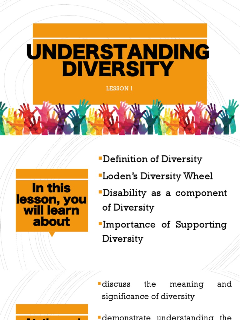 EDUC 4 Lesson 1 Understanding Diversity | PDF | Multiculturalism ...