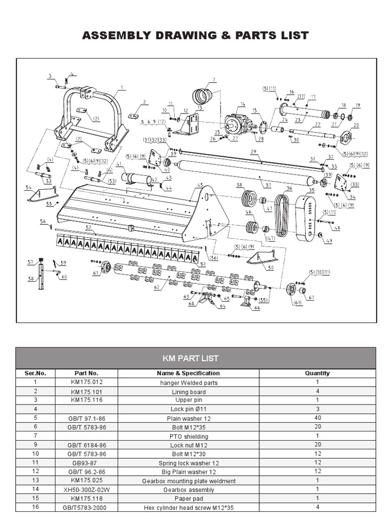 Assembly Drawing & Parts List | PDF | Manufactured Goods | Equipment
