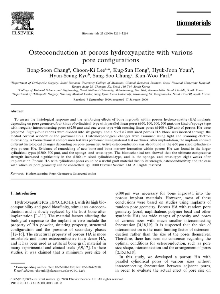 Osteoconduction at Porous Hydroxyapatite With Various Pore Con ...