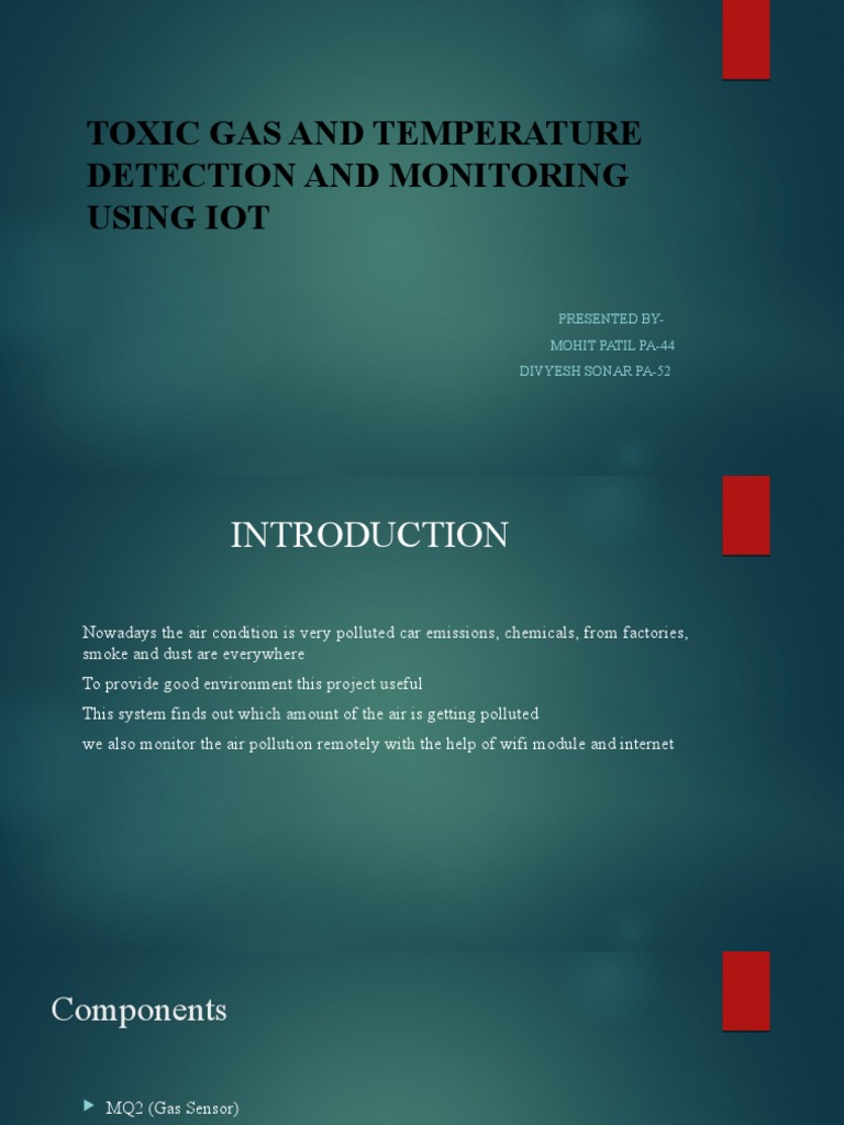Toxic Gas and Temperature Detection and Monitoring Using Iot | PDF