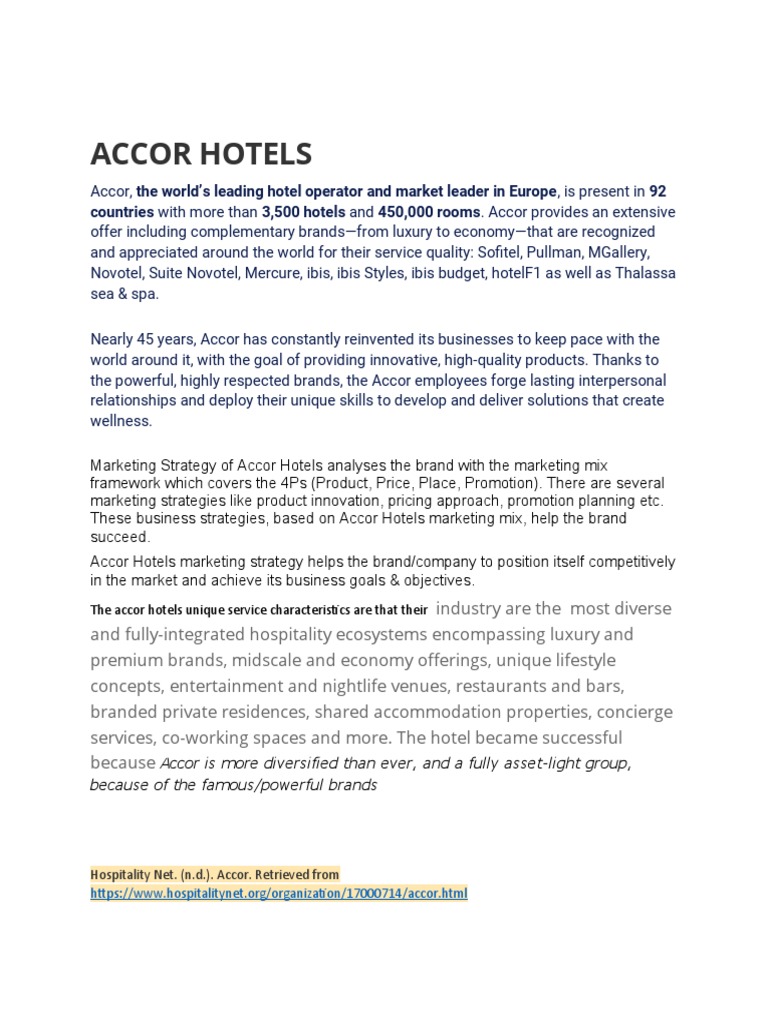 Accor Hotels: Countries With More Than 3,500 Hotels and 450,000 Rooms ...