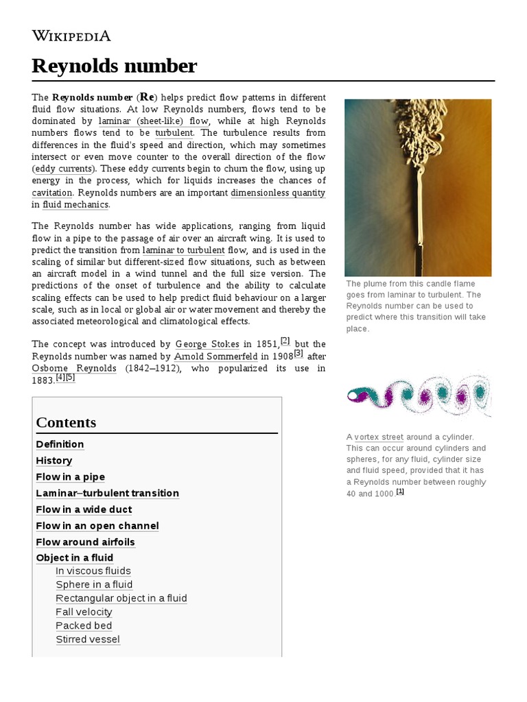Reynolds Number | PDF | Reynolds Number | Fluid Dynamics