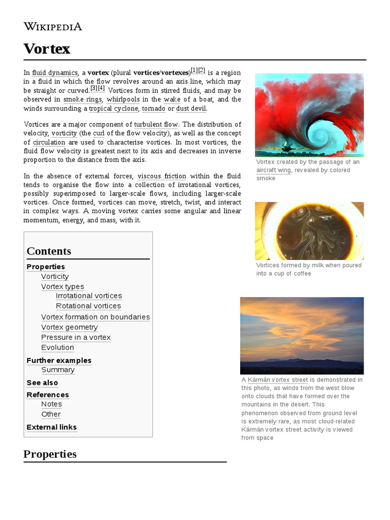 Vortex | PDF | Vortices | Rotation Around A Fixed Axis