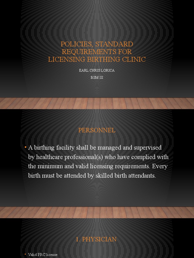 Policies, Standard Requirements For Licensing Birthing Clinic | PDF ...