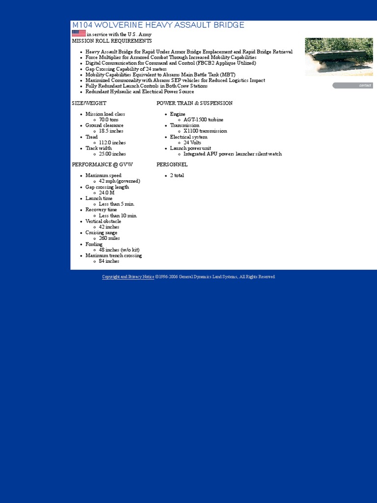 M104 Wolverine Heavy Assault Bridge | PDF