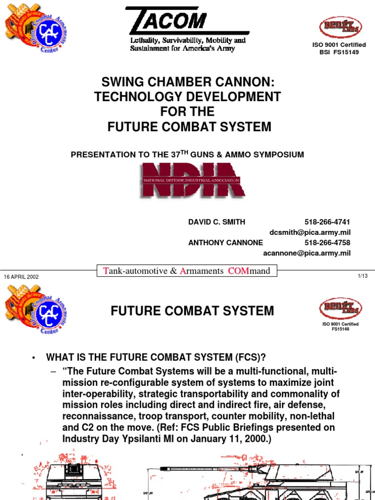 TACOM - Swing Chamber Cannon - Technology Development For The Future ...
