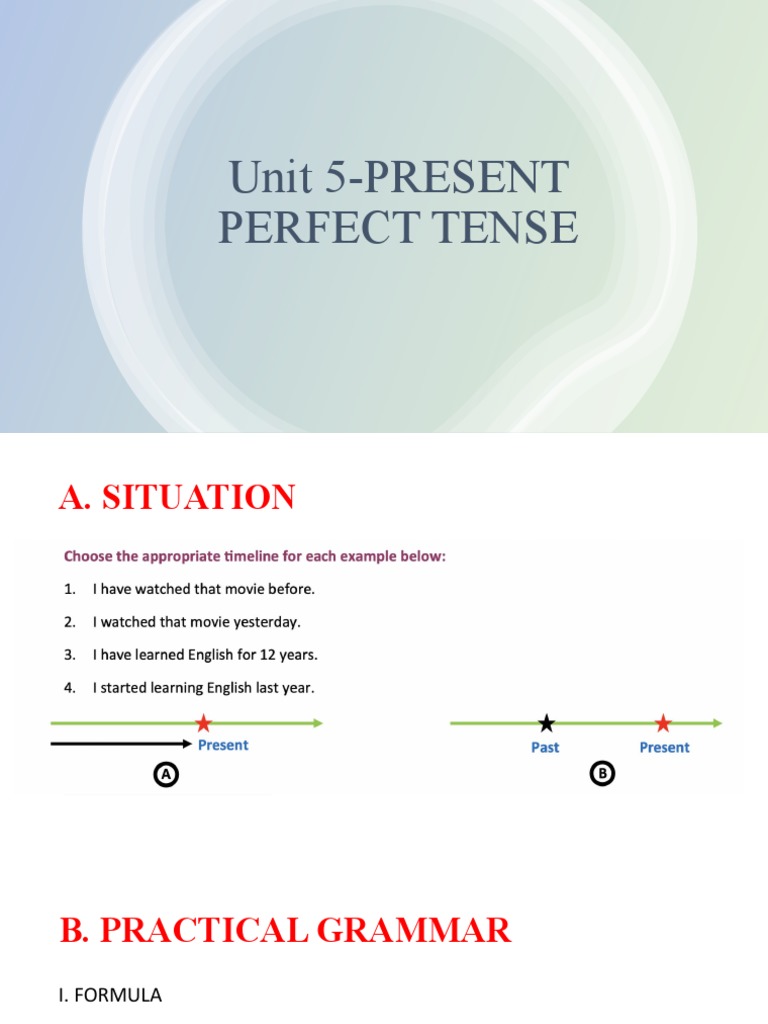 Understanding Present Perfect Tense | PDF | Grammatical Tense | Perfect ...