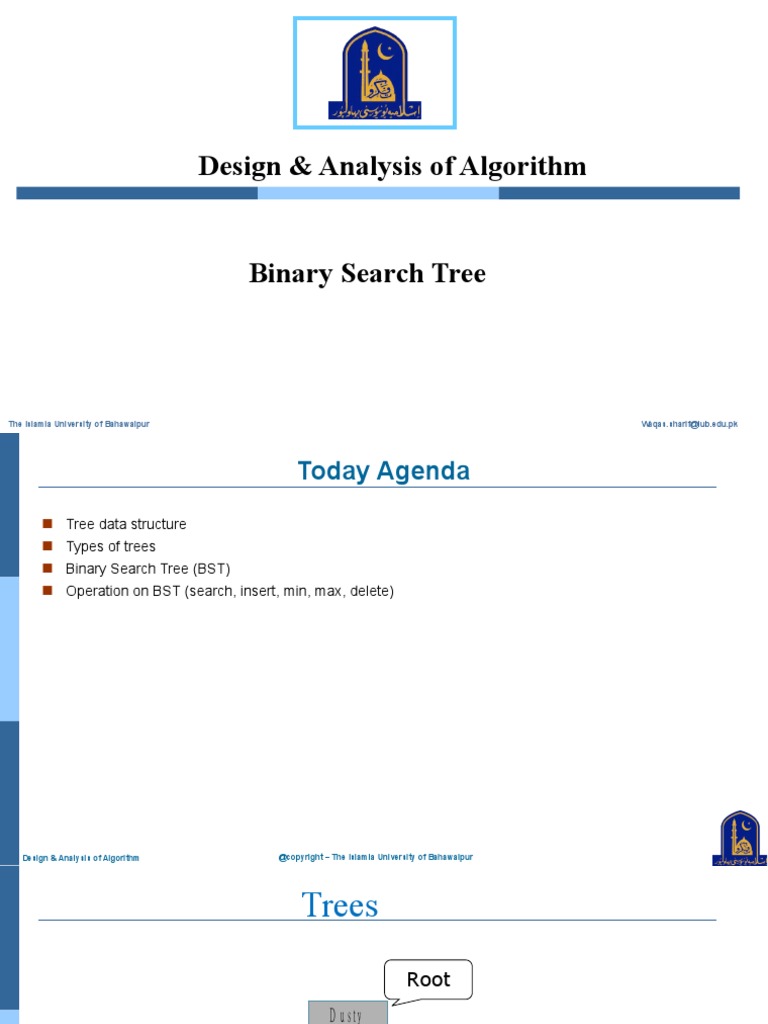 Lecture 06 - Binary Search Tree (BST) - Design Analysis of Algorithm ... Lecture 06 - Binary Search Tree (BST) - Design Analysis of Algorithm ...