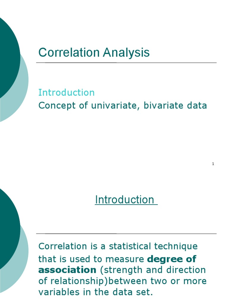 Correlation Analysis: Concept of Univariate, Bivariate Data | PDF ...