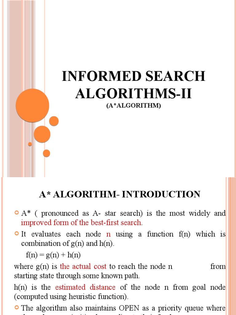 Informed Searching Algorithms-II (A) | PDF | Mathematical Analysis | Mathematical Logic