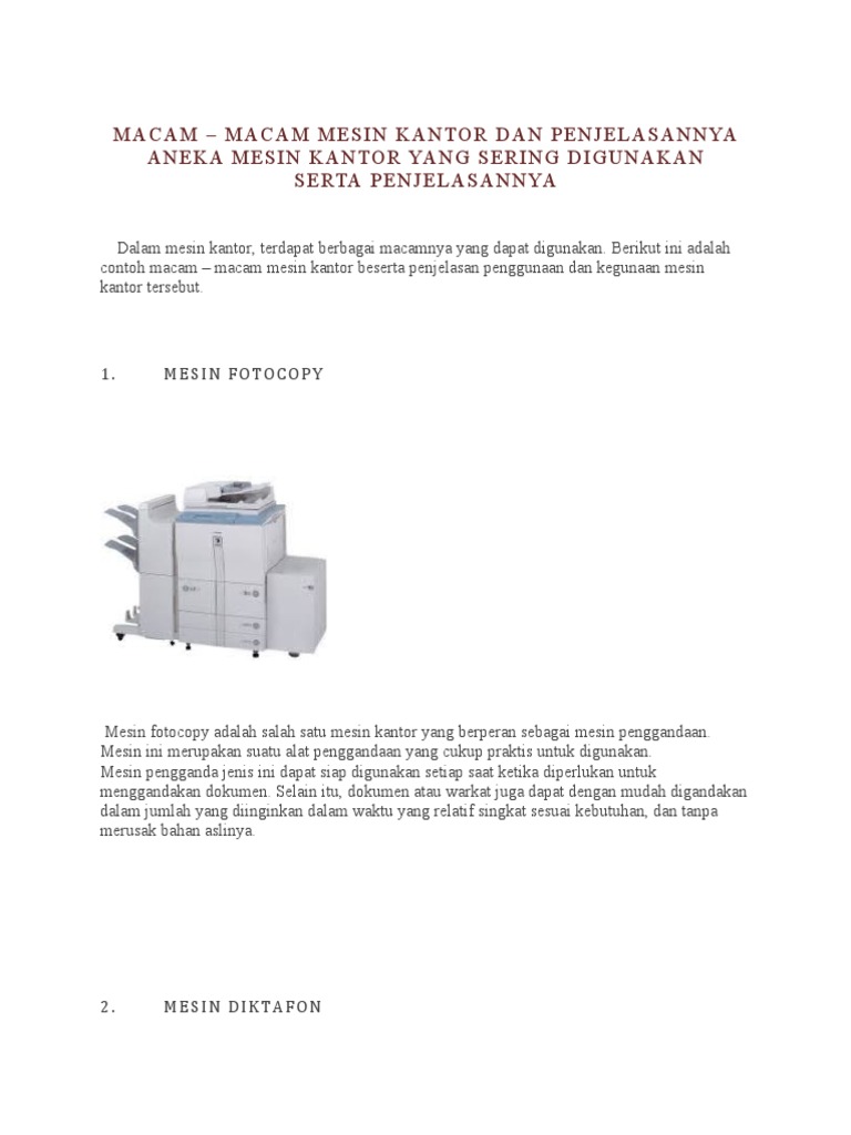 Macam Macam Mesin Kantor | PDF
