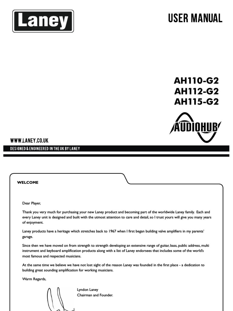 AH110 112 115-G2 Manual ML | PDF | Amplifier | Mains Electricity