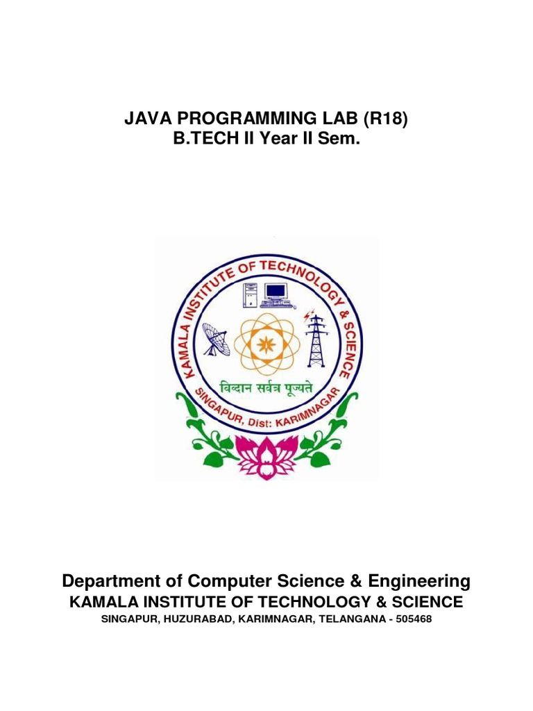R18 JP Lab Manual | PDF | Java (Programming Language) | Computer ... R18 JP Lab Manual | PDF | Java (Programming Language) | Computer ...