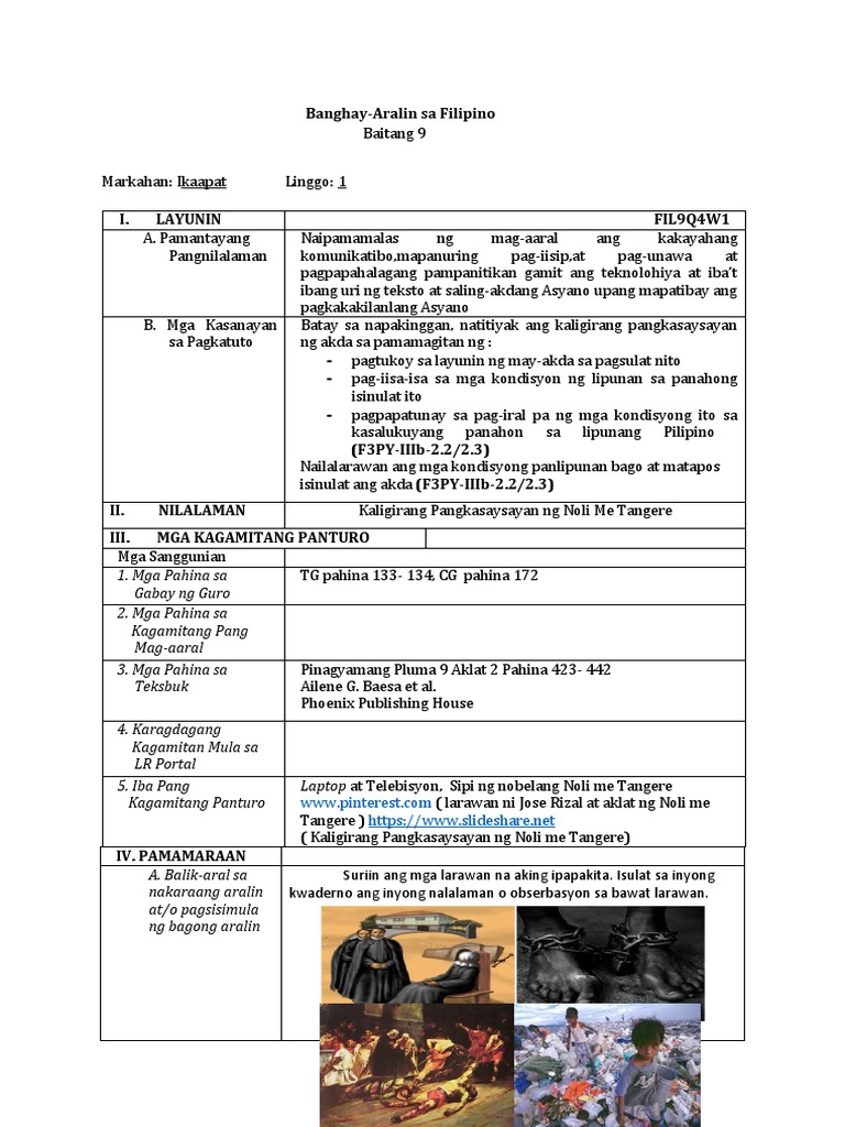 LESSON PLAN COT Filipino 9 4th Quarter | PDF