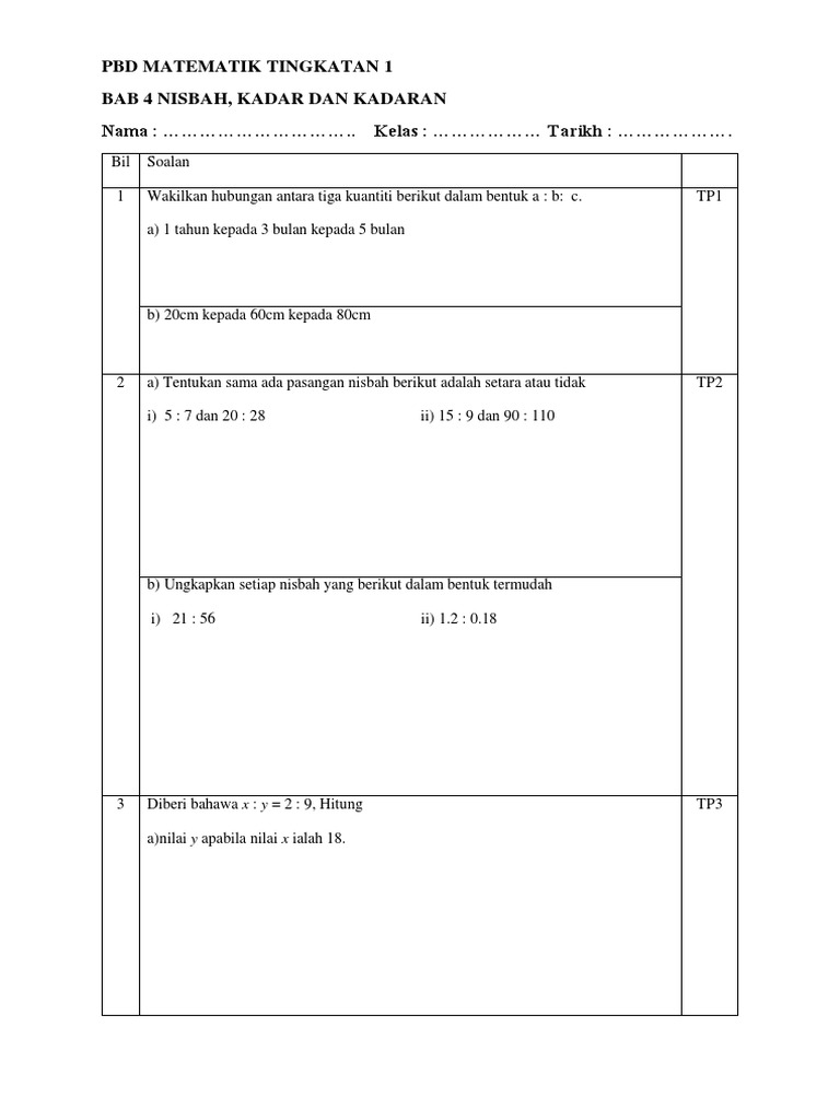 BAB 4-Nisbah, Kadar, Kadaran | PDF