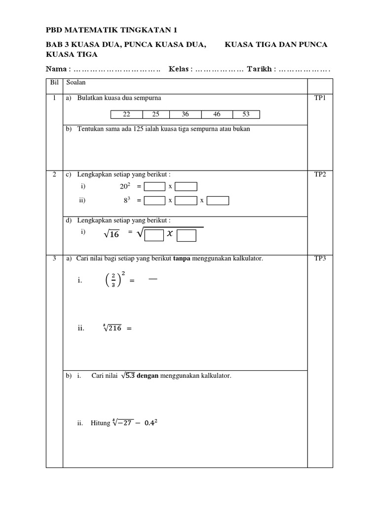 BAB 3-Kuasa 2, Punca Kuasa 2, Kuasa 3, Punca Kuasa 3 | PDF