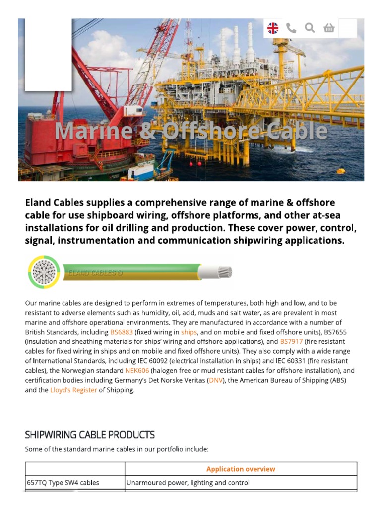 Eland Cable - Marine and Offshore Cable | PDF