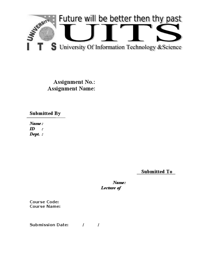 UITS Assignment Cover Page Template | PDF