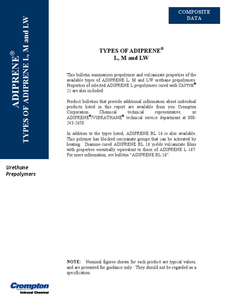 Adiprene L, M, LW Composite | PDF | Chemistry | Materials