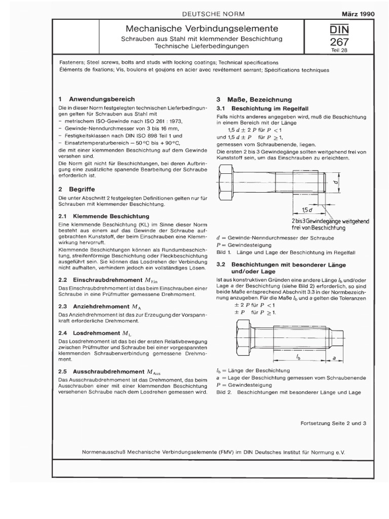 Din 267-28 1990-03 | PDF