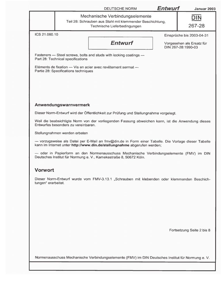 Din 267-28 e 2003-01 | PDF