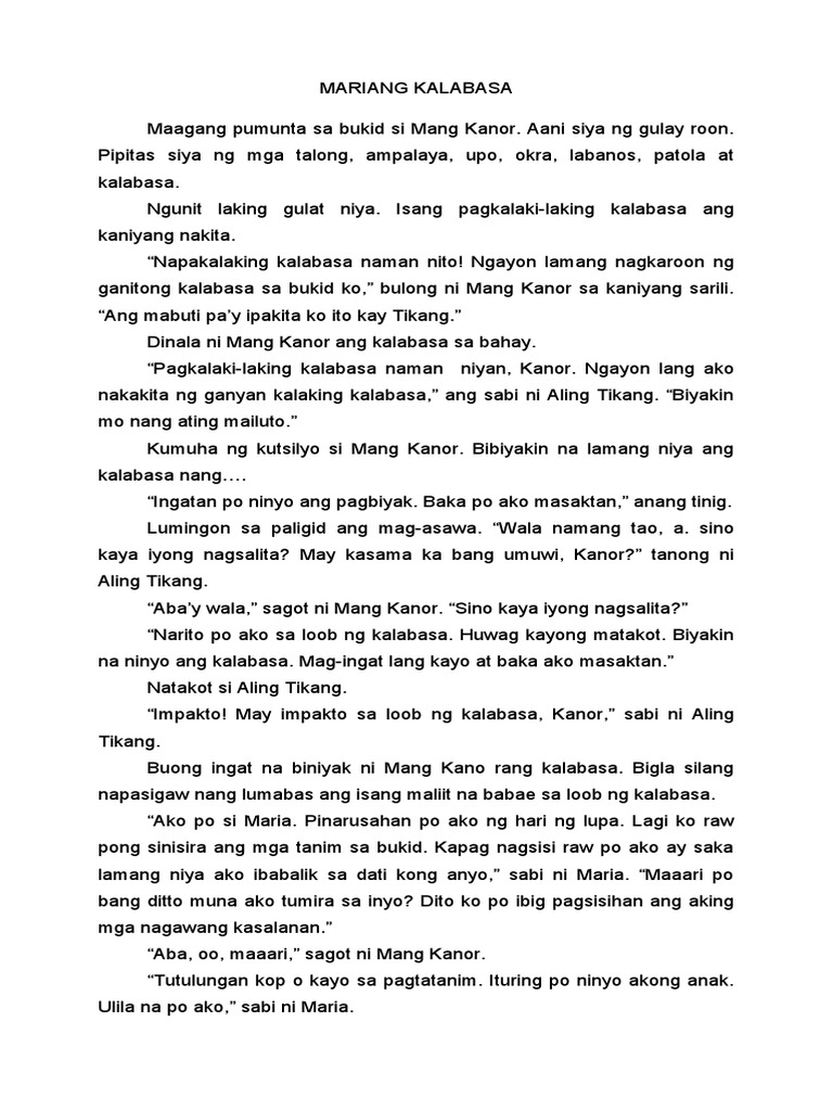 Mariang Kalabasa | PDF