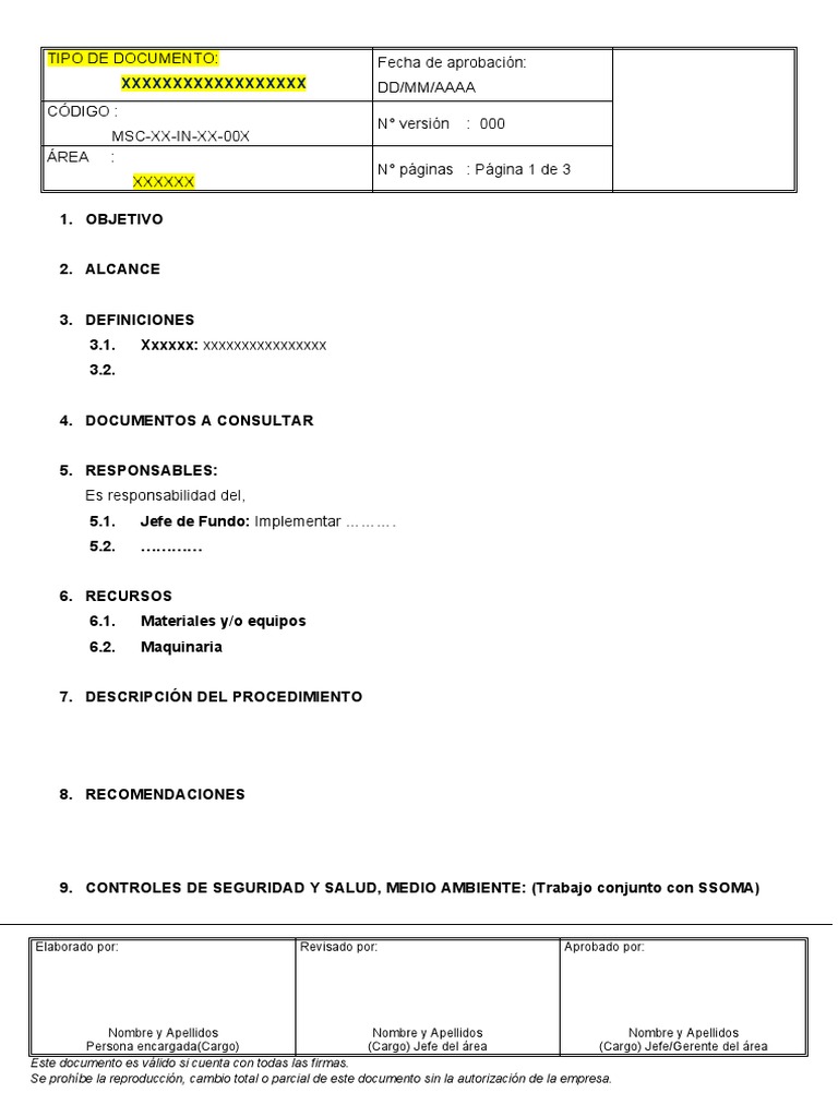 Plantilla de Instructivo | PDF
