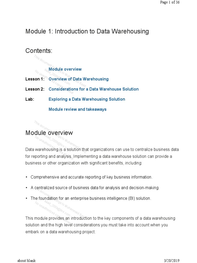SQL Server Datawarehouse | PDF | Data Warehouse | Information Management