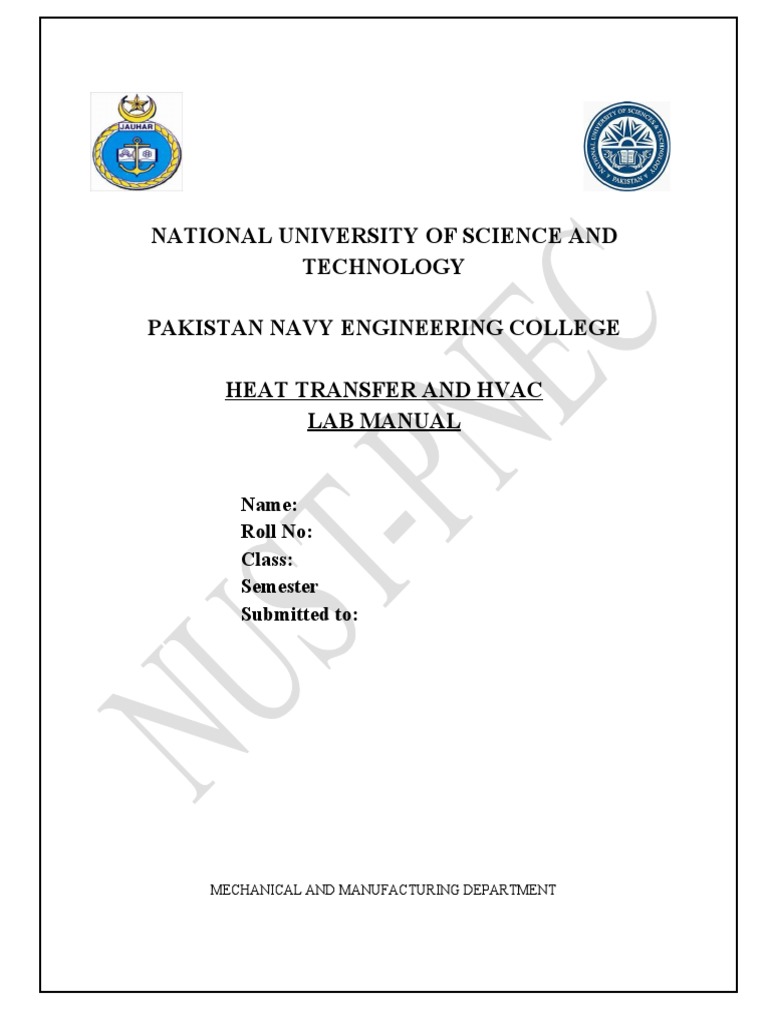 HMT Lab Manual | PDF | Thermal Conduction | Heat Transfer