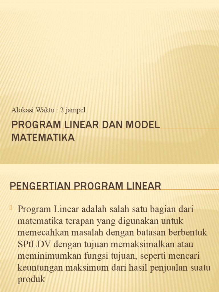Program Linear Dan Model Matematika | PDF