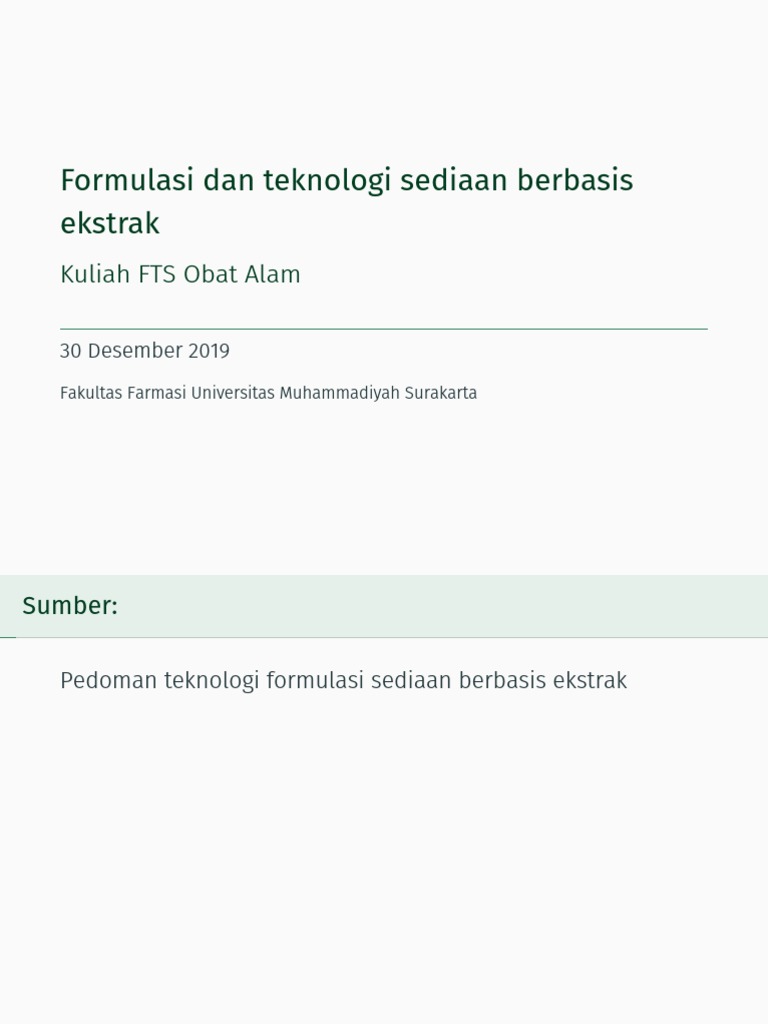 Formulasi Ekstrak | PDF