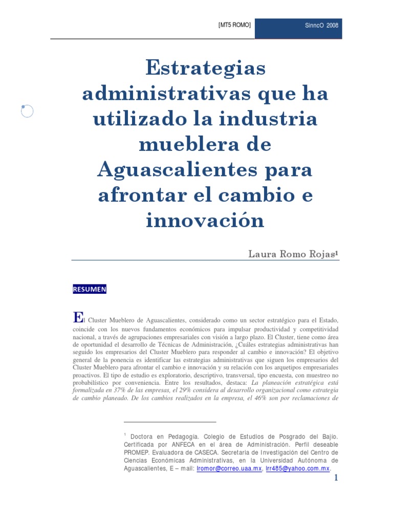 Estrategias Administrativas - Laura Romo | PDF | Liderazgo | Liderazgo