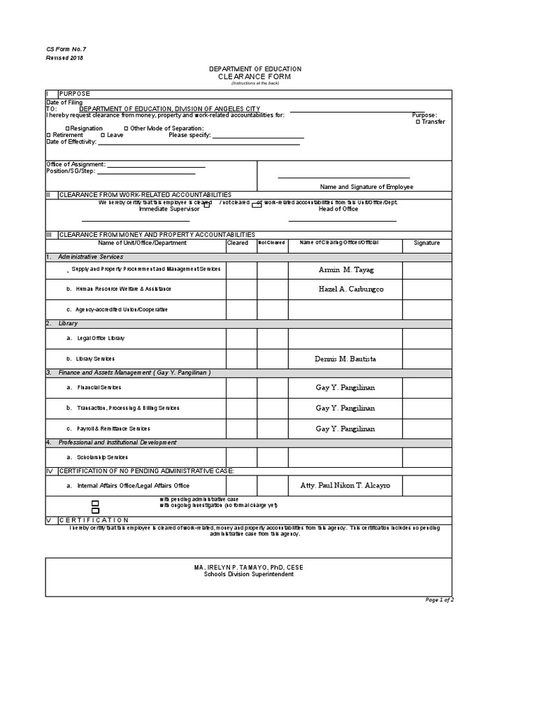 Education Employee Clearance Form | PDF | Economies