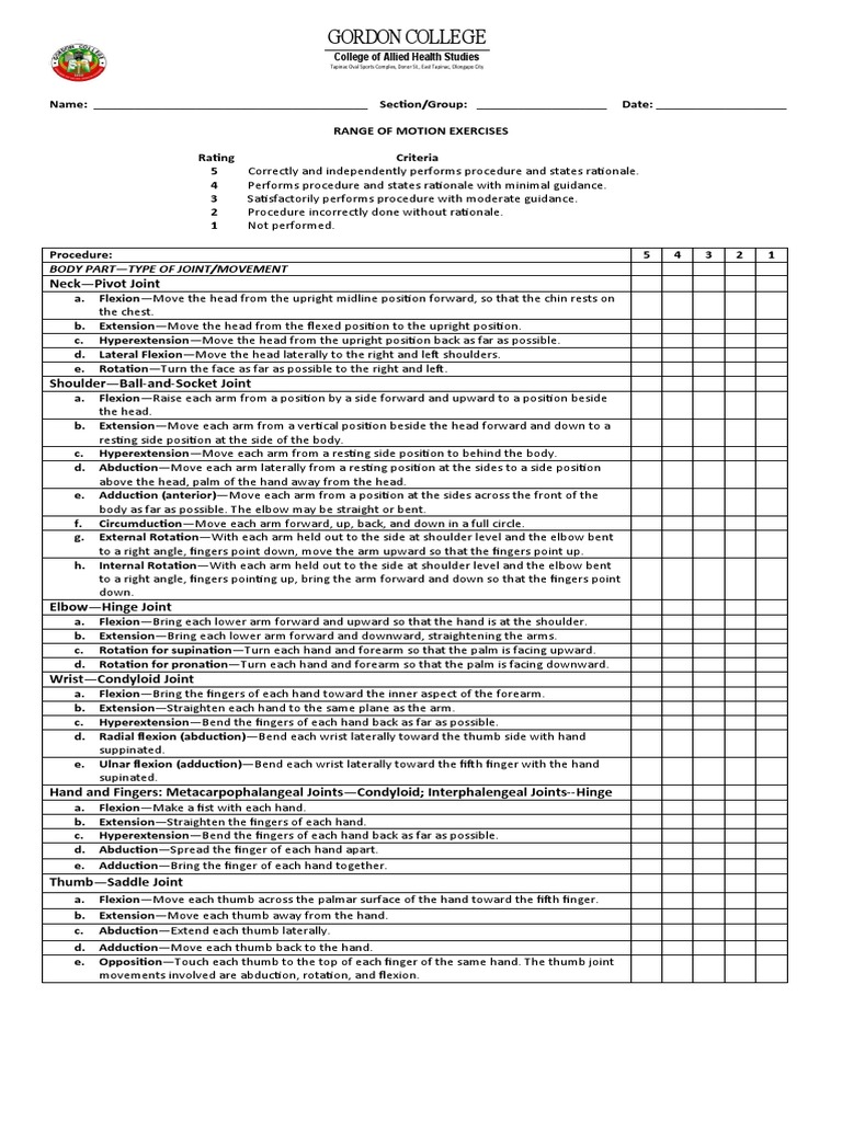 Gordon College: Neck-Pivot Joint | PDF | Anatomical Terms Of Motion | Hand