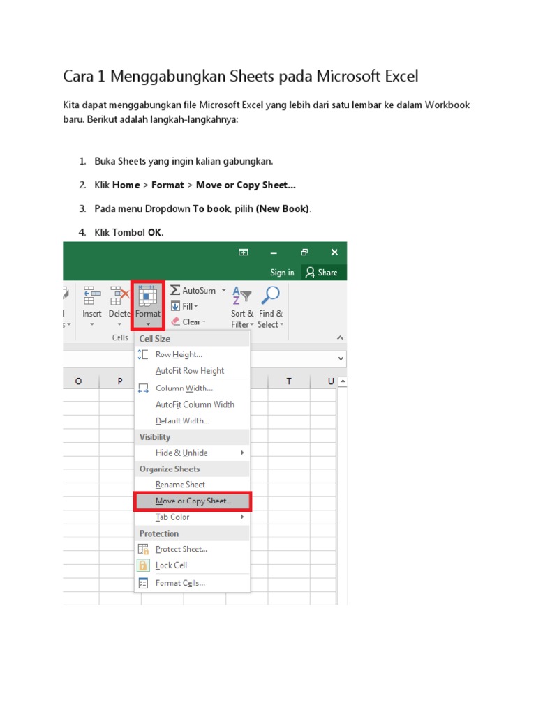 Cara Gabung Sheet Dalam Excel | PDF