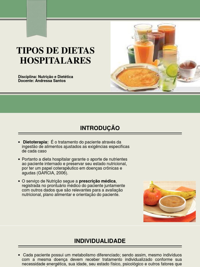 Tipos de Dietas Hospitalares | PDF | Nutrição | Dieta e Nutrição