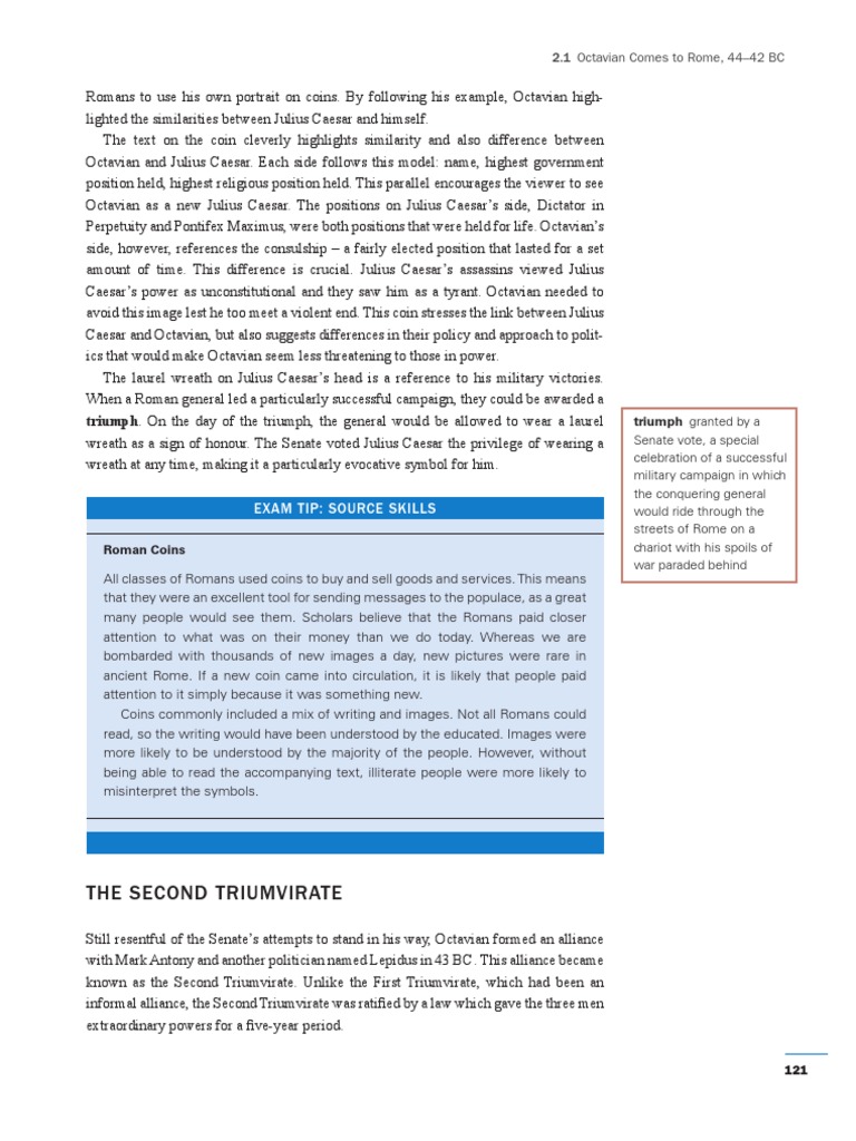 The Second Triumvirate: Exam Tip: Source Skills | PDF | Augustus ...