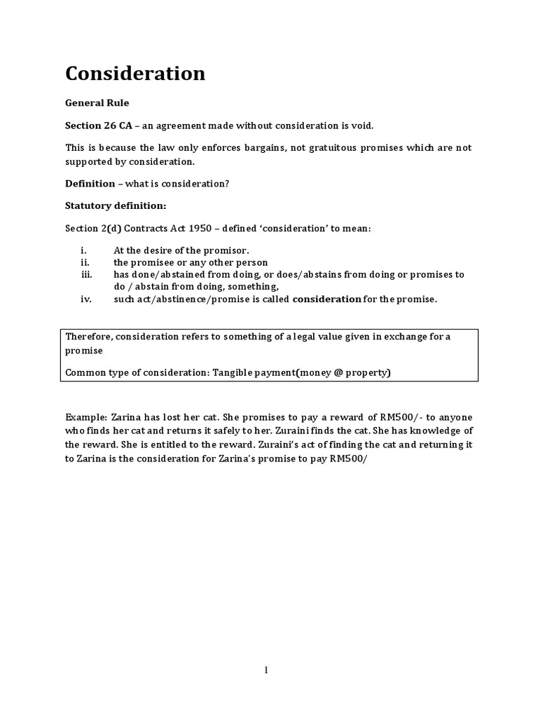 3.consideration (Business Law) | Download Free PDF | Consideration ...