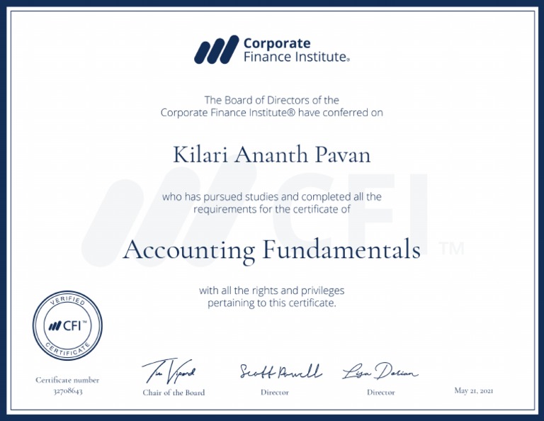CFI Accounting Fundamentals | PDF