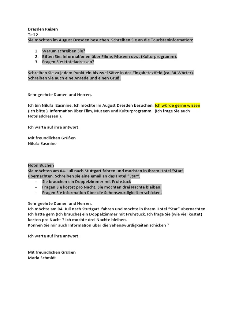 A1 Email Schreiben | PDF