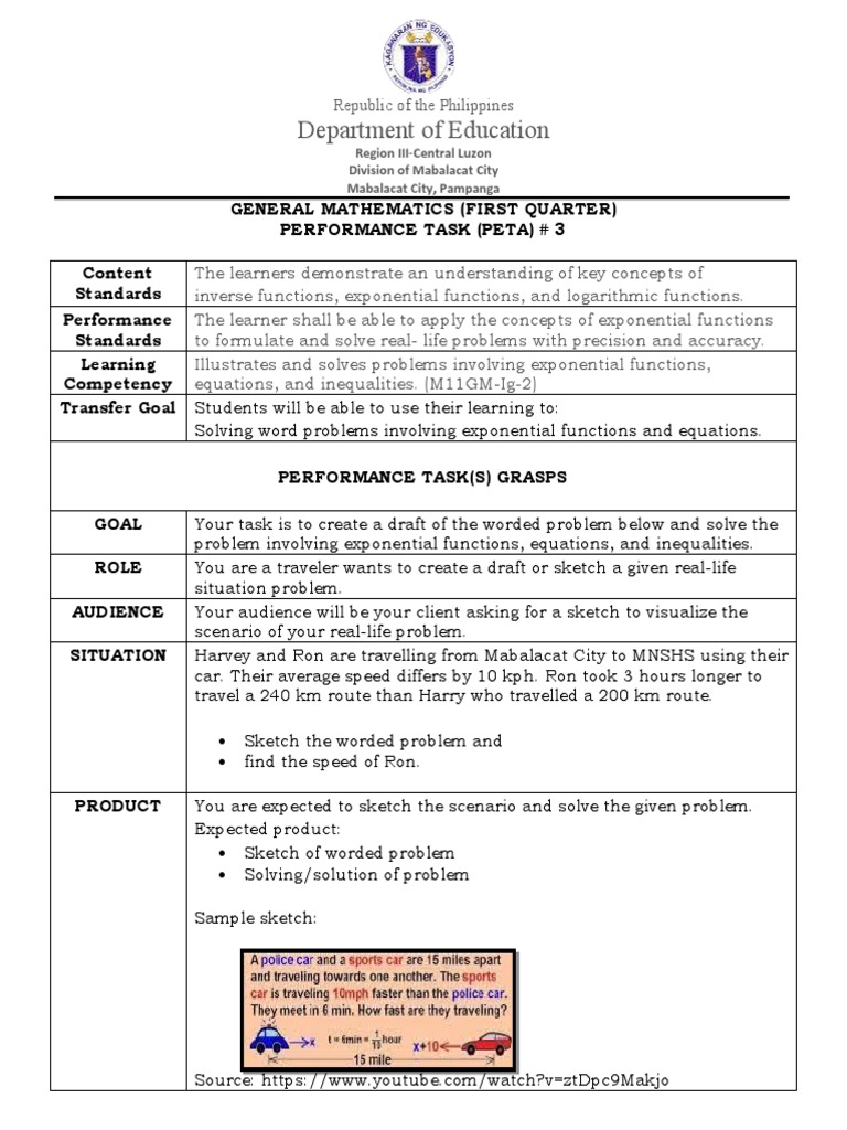 General Mathematics - Peta 3 First Quarter 2021 2022 | PDF | Function ...