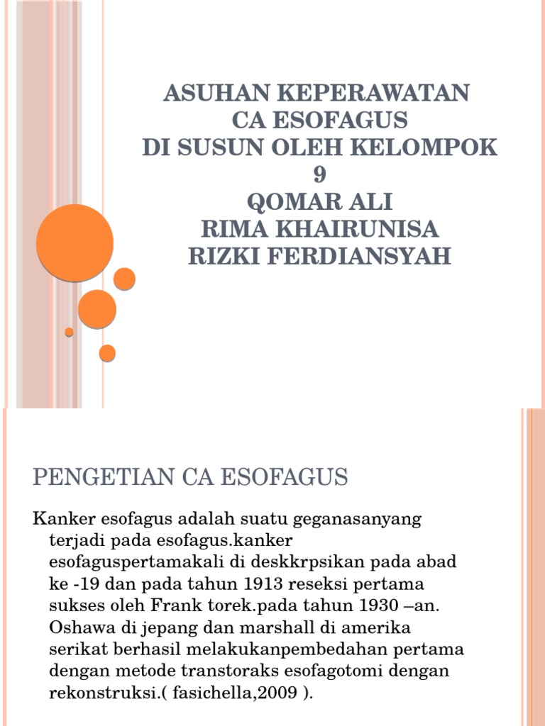 Askep CA Esofagus | PDF | Sains & Matematika