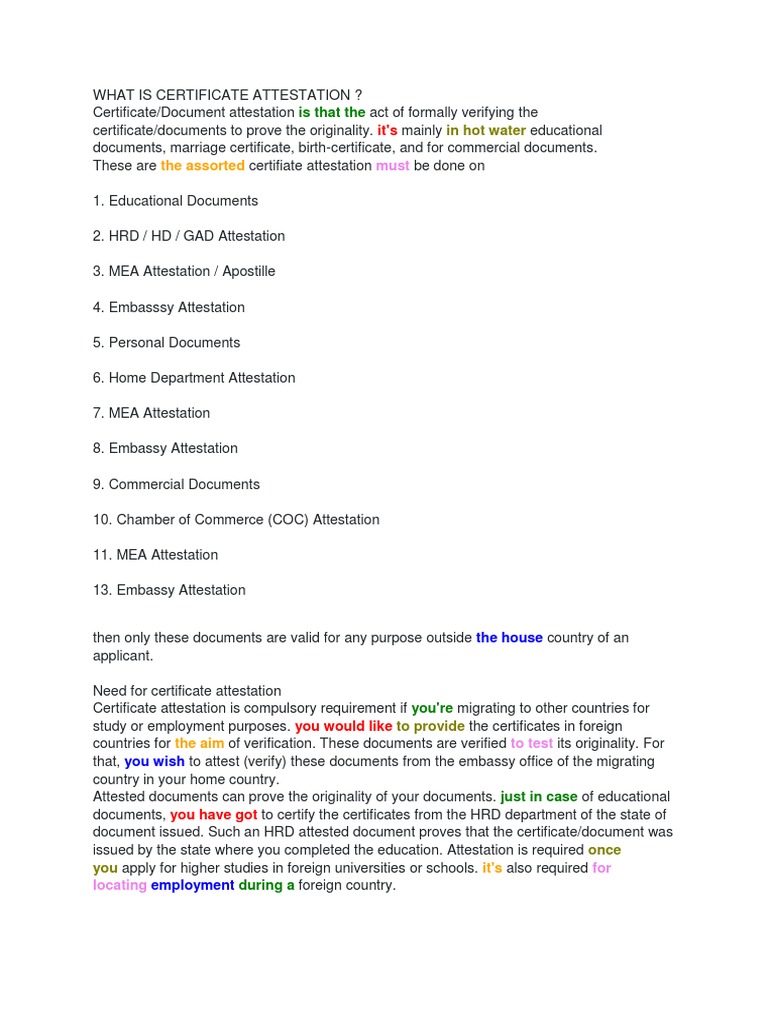 What Is Certificate Attestation | PDF | Career & Growth | Law
