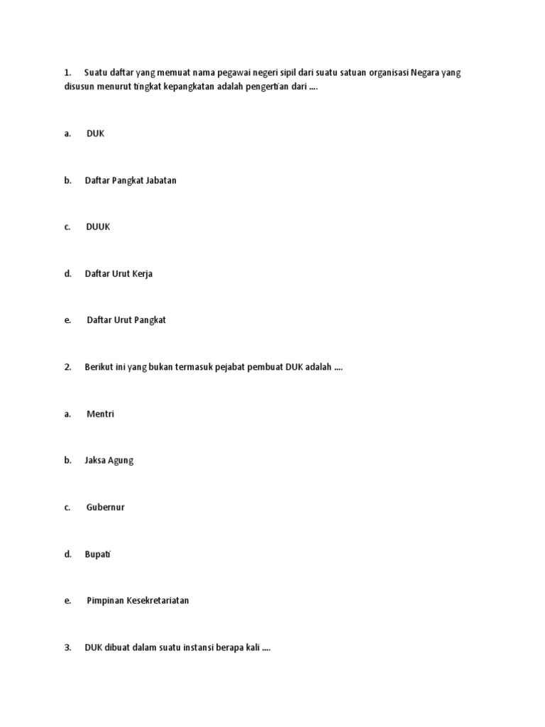 DUK dan Cuti PNS | PDF