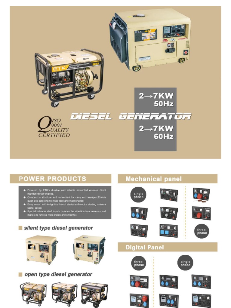 Diesel Generator Set Specifications | PDF | Diesel Engine | Engines