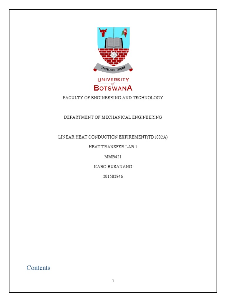 Heat Transfer Lab Report | Download Free PDF | Thermal Conduction ...