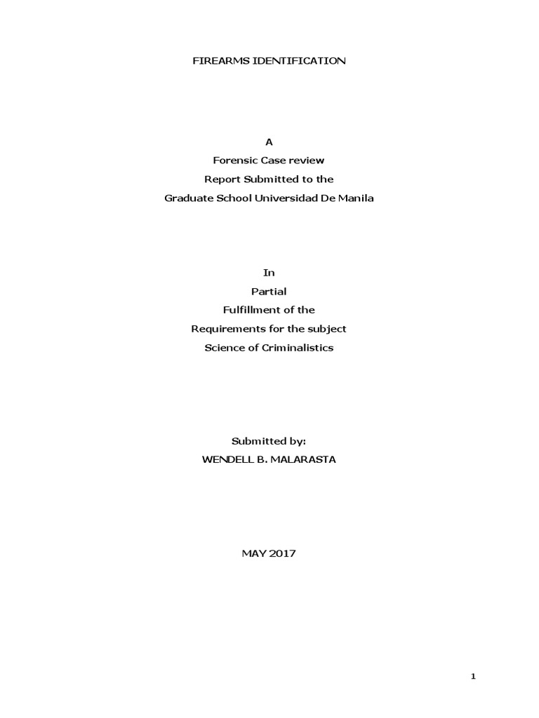 Firearms ID Report | PDF | Ballistics | Gun Barrel